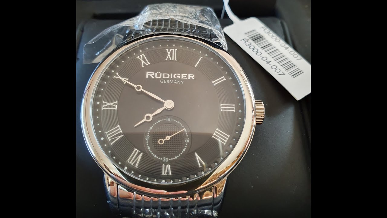 Rüdiger Men's R3000-04-007 Leipzig Stainless Steel Black Dial Roman ...