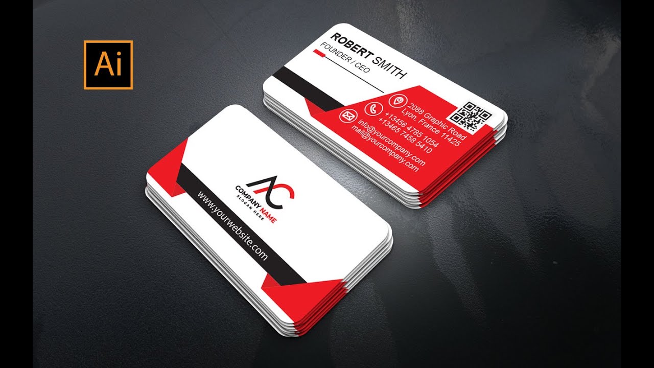 Business Card Design in Illustrator | Adobe Illustrator Tutorials - YouTube