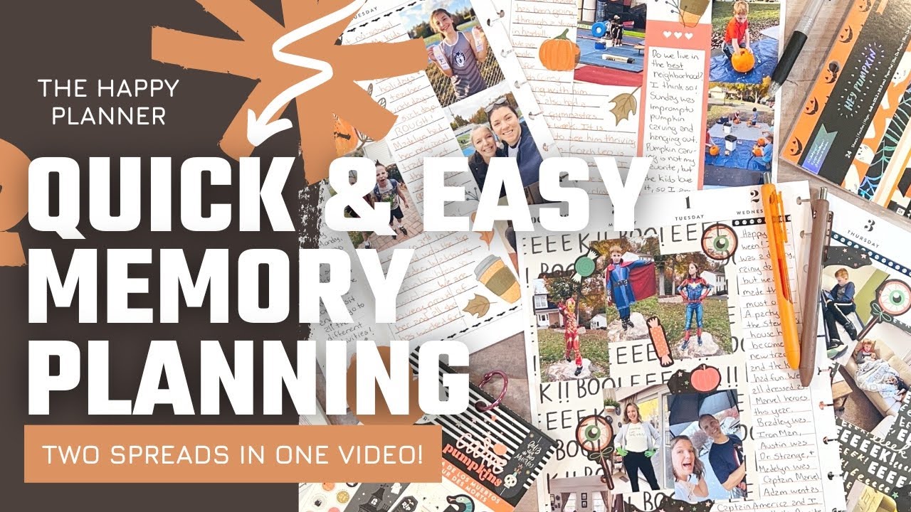 Quick & Easy Memory Planning || Two for One || The Happy Planner - YouTube