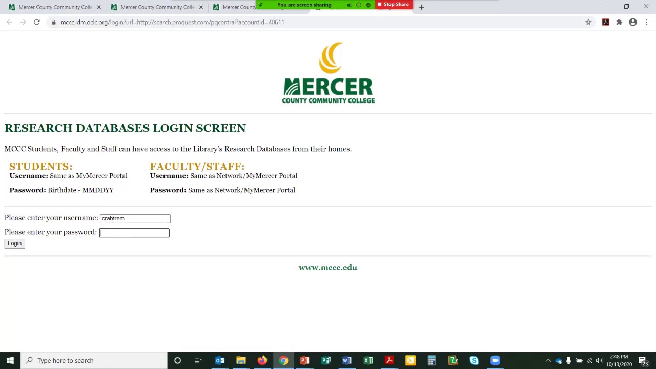 MCCC Library Login - YouTube