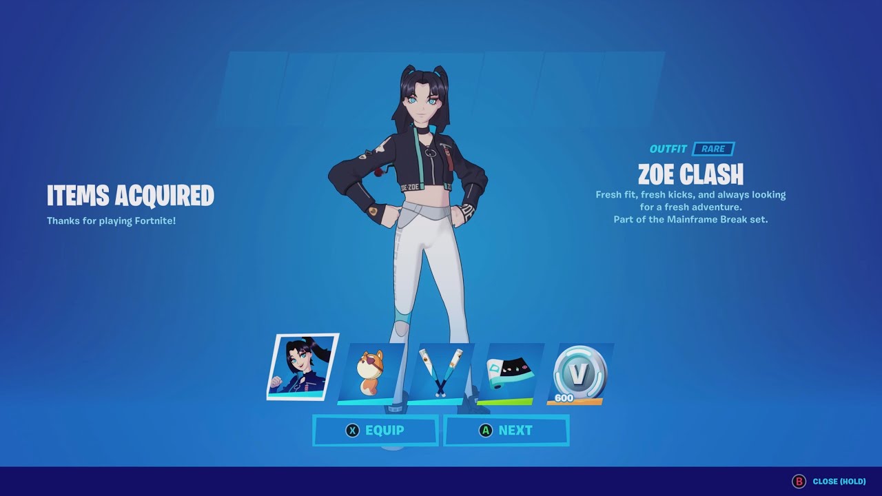fORTNITE Mainframe Break set ZOE CLASH SKIN + 600 V-BUCKS - YouTube