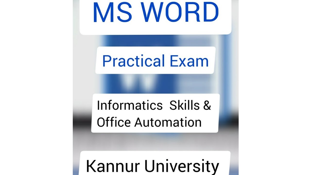MS word|Practical Exam|B.com|Kannur University|Informatics|Ms Word ...