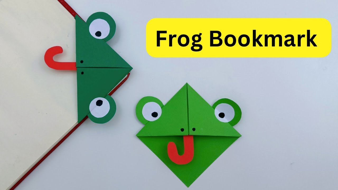 DIY Paper FROG Corner Bookmark!!! Paper Crafts For School / Origami ...