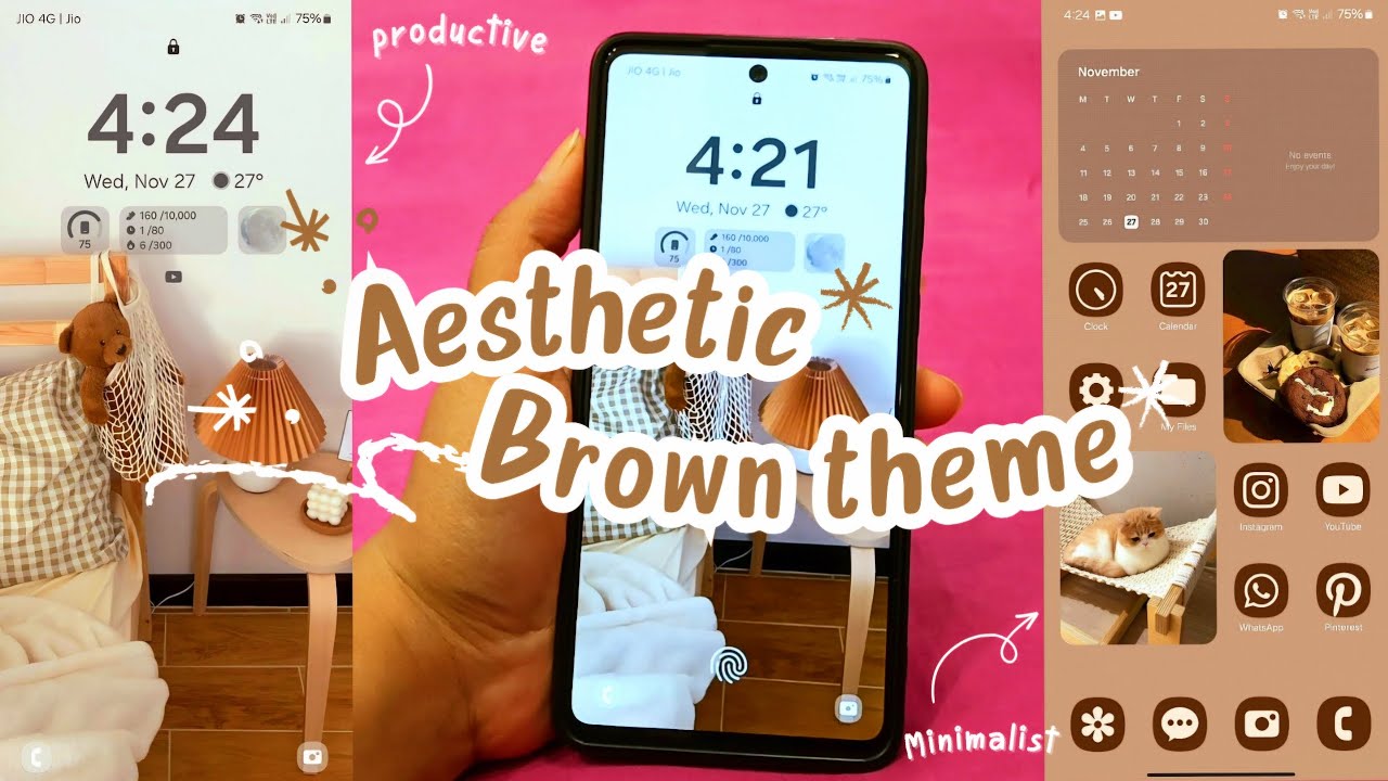 How to make your android phone aesthetic 🍫 | BROWN THEME 🤎 ️ - YouTube