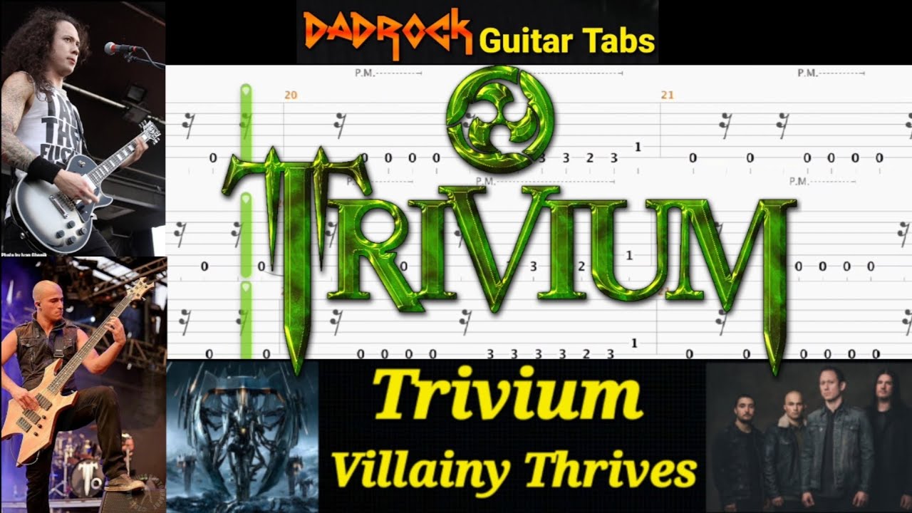 Villainy Thrives - Trivium - Guitar + Bass TABS Lesson (Request) - YouTube