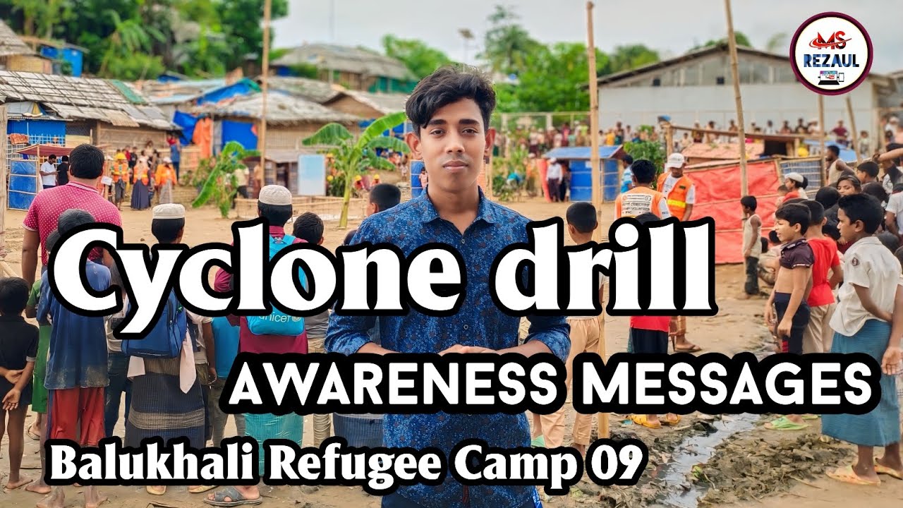 Cyclone drill at Balukhali 01 Sharing awareness messages through drama ...
