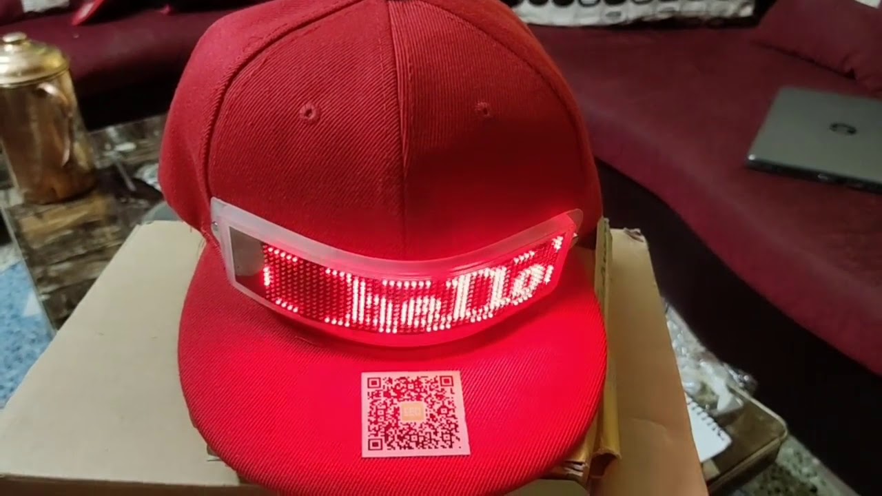 LED Hat with Programmable Scrolling Message - YouTube