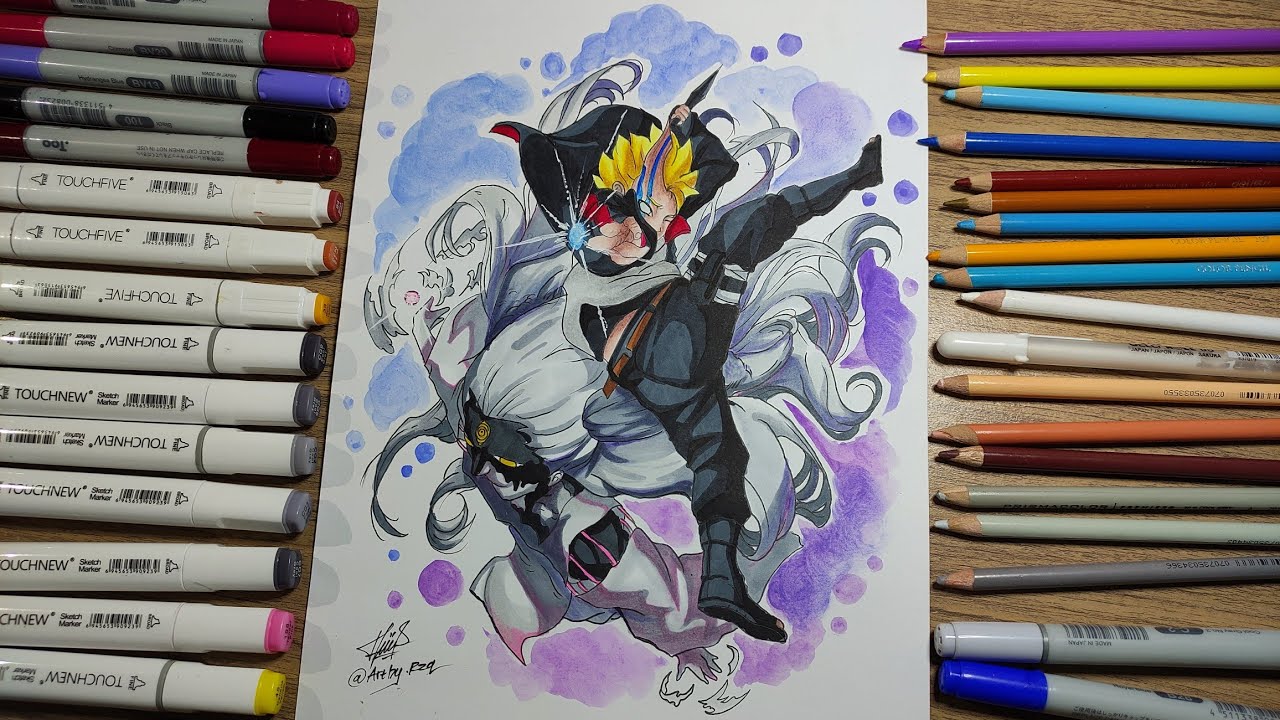 Speed Drawing - Boruto Uzumaki mode Otsutsuki & Momoshiki Otsutsuki ...