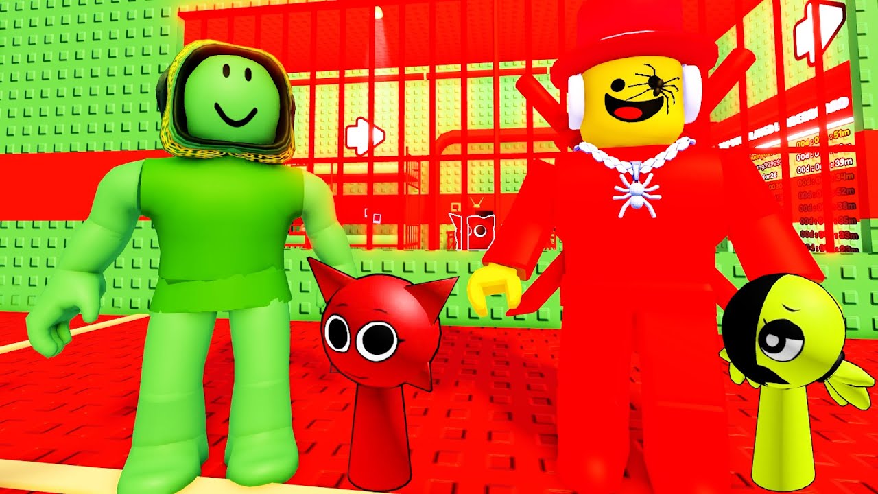 Sprunki Mroona and Bouba Played Team Green Bean vs Team Sammy in ROBLOX ...