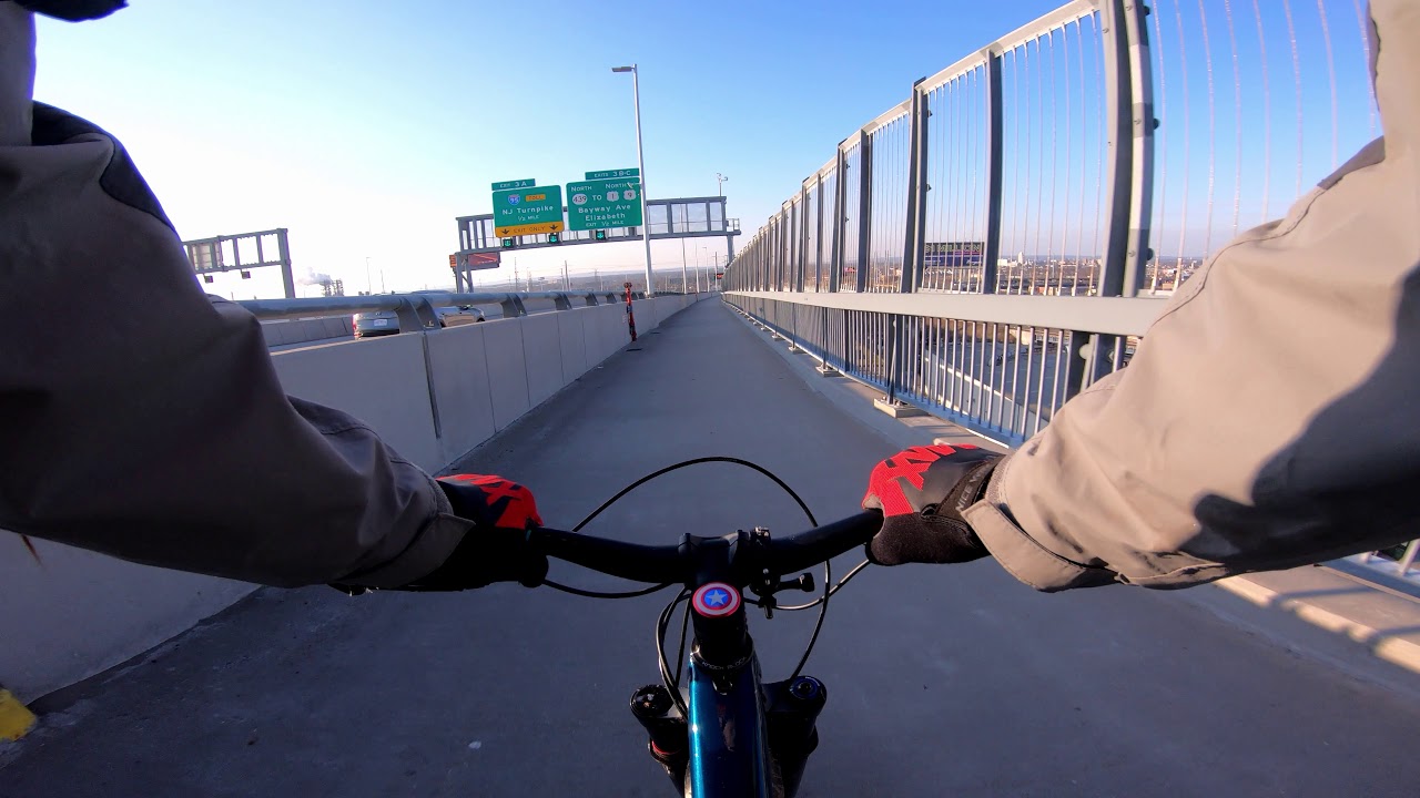Switched it up with a road ride over the Goethals Bridge - YouTube