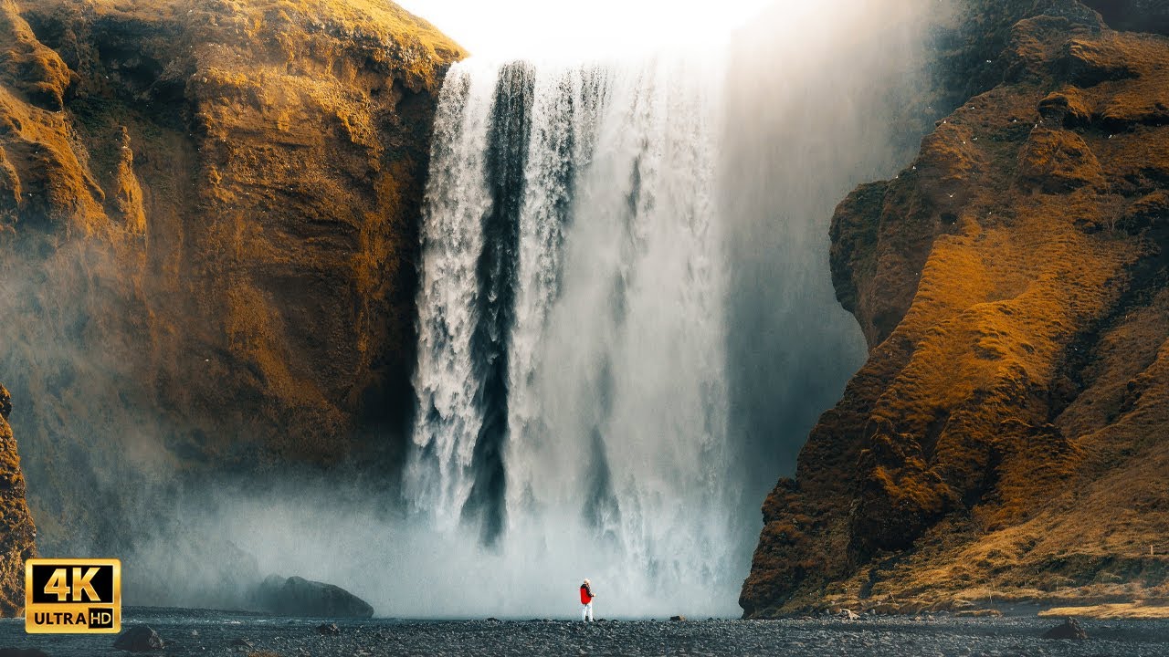 Waterfall Images - 4K Slideshow 1 Hour - Piano Music - YouTube