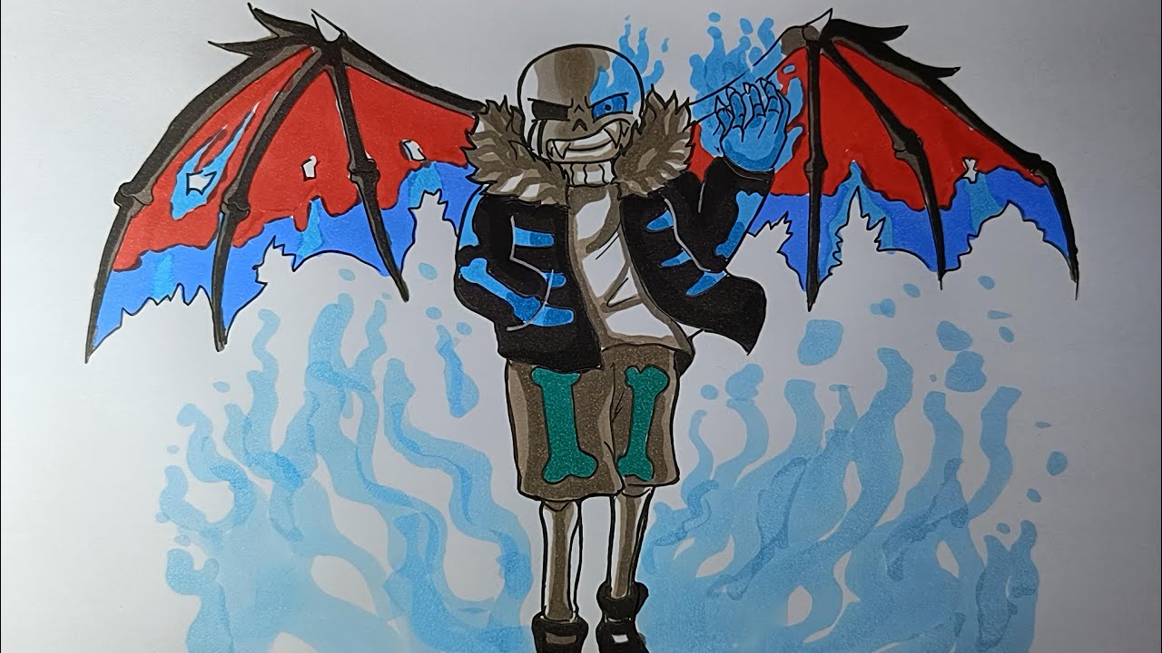 Cách Vẽ Sans Ác Quỷ How To Draw Demon Sans Demontale Au HERO ART - YouTube