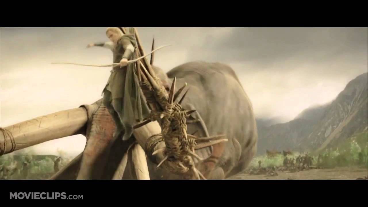 Legolas Slays the Oliphaunt Scene The Lord of the Rings The Return of ...