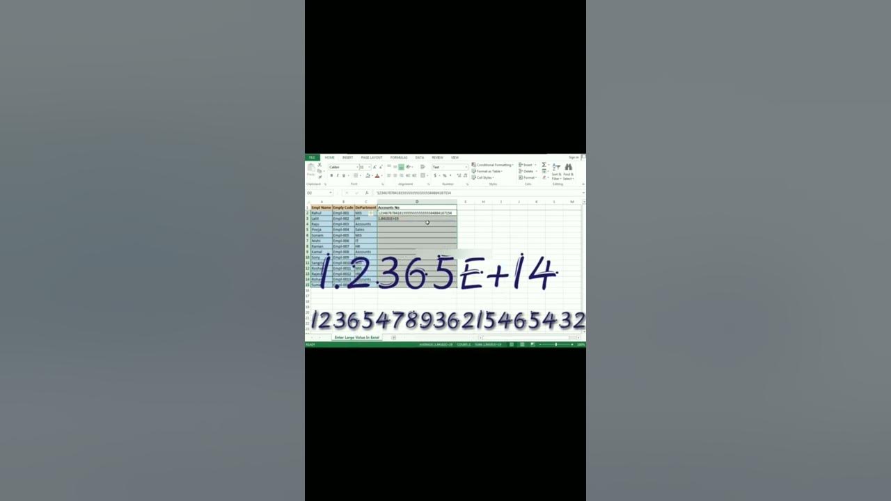 Enter Large Value In Excel shorts YouTube enter-large-value-in-excel-shorts-youtube