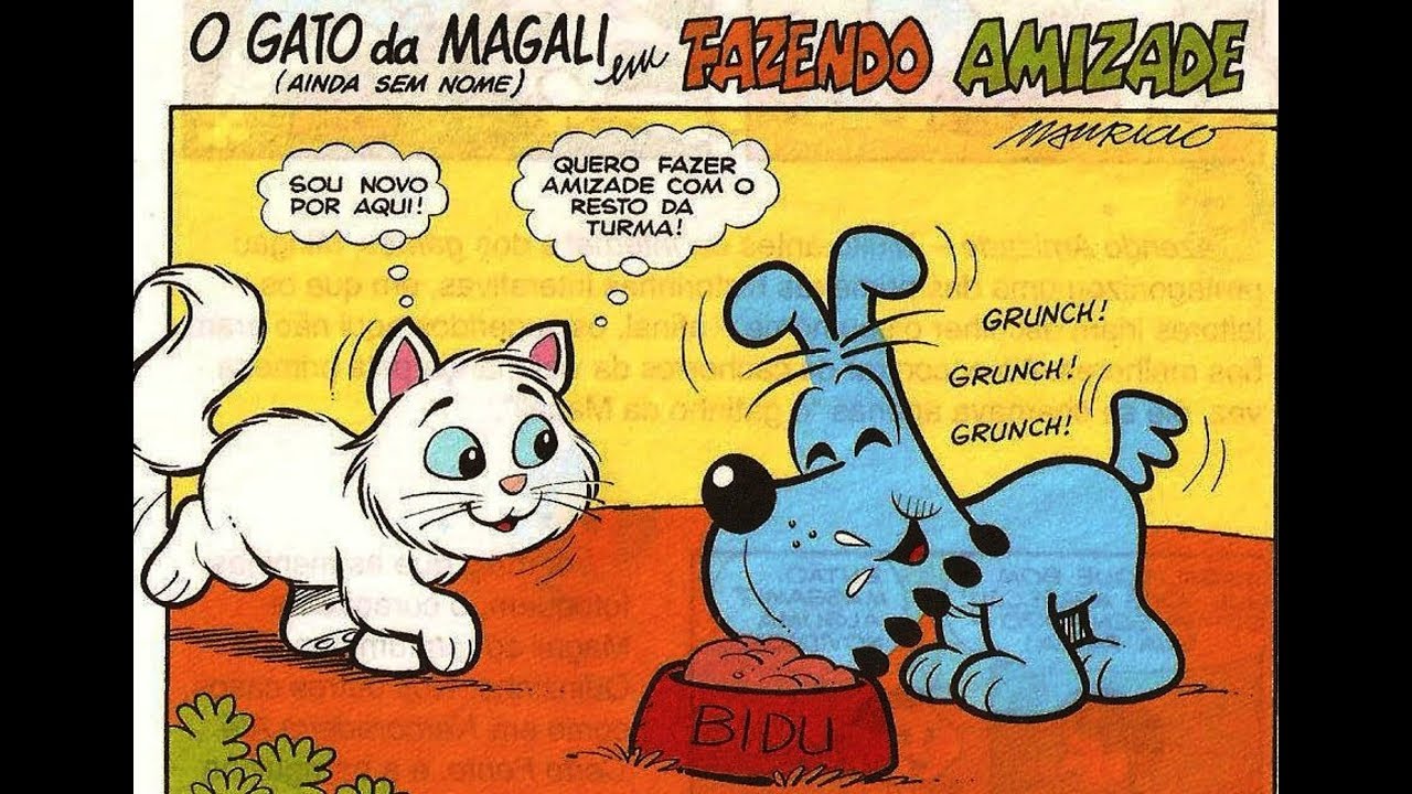 Mingau - O gato da Magali fazendo amizade, Quadrinhos Turma da Mônica ...