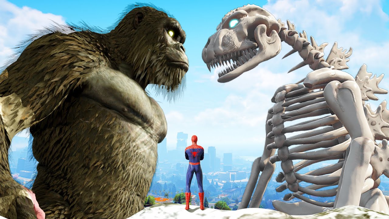 KING KONG vs. Godzilla Skeleton - Monster World | Epic Battle - YouTube