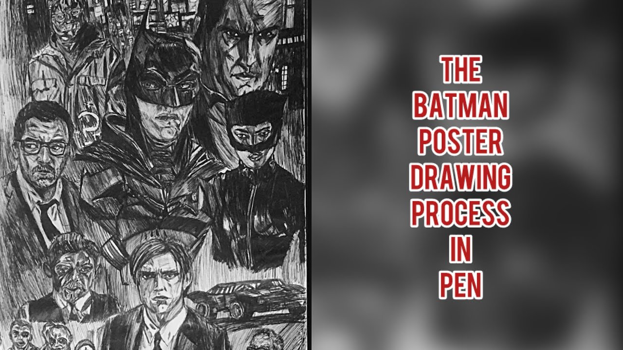 THE BATMAN POSTER SPEED DRAWING PROCESS!! - YouTube