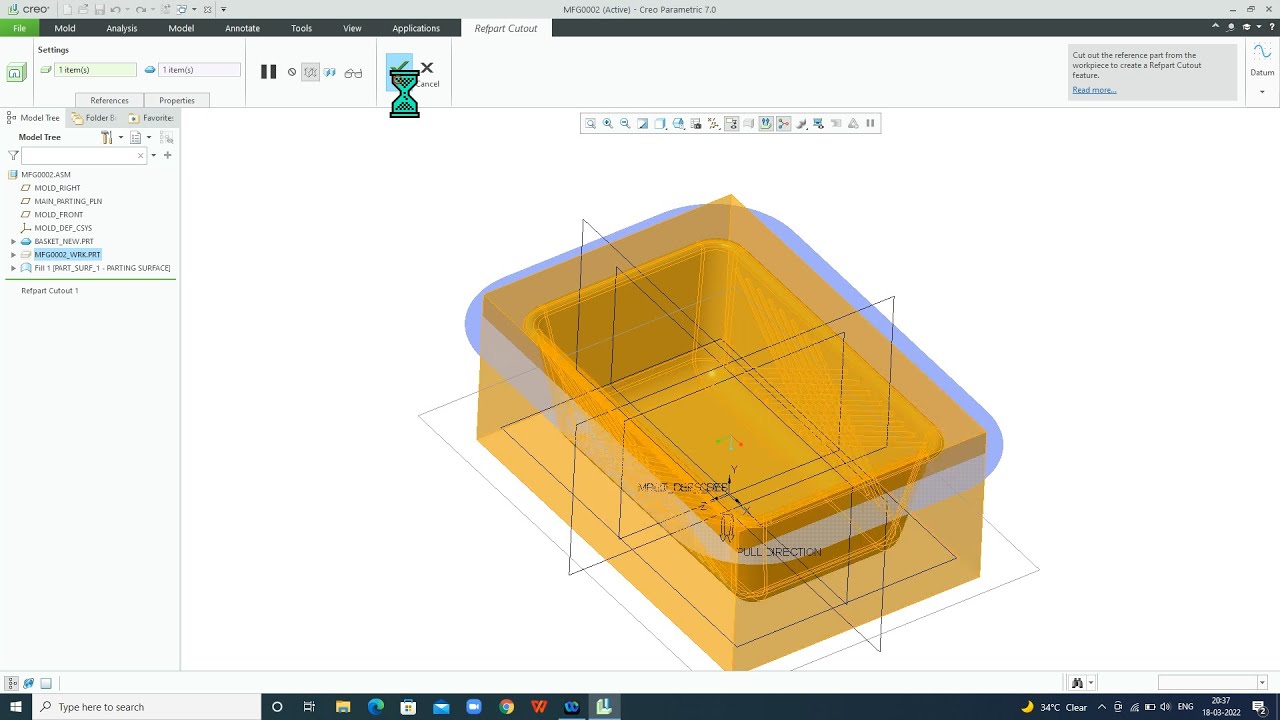 PTC Creo Parametric Mold Design - YouTube