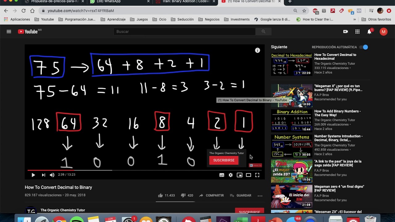¿Cómo sumar dos números y luego convertir el resultado a binario ...