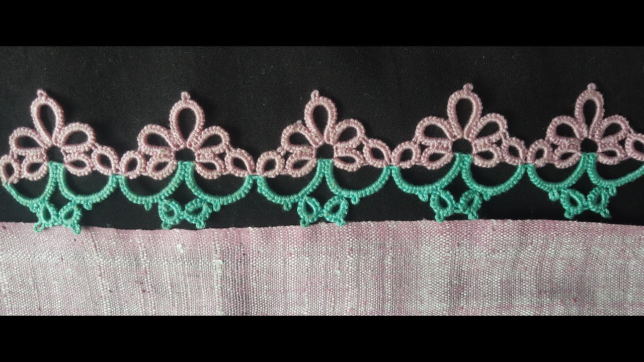 318-Shuttle tatting#66, Beautiful broad lace - YouTube