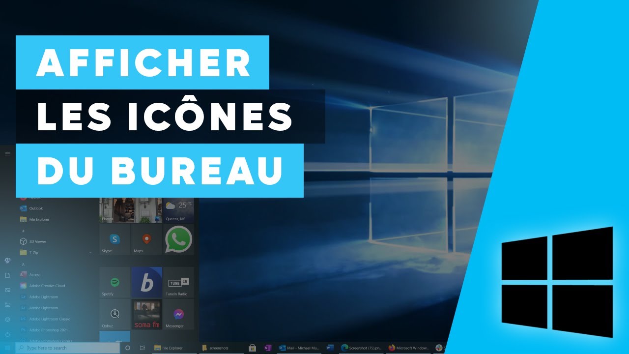 Afficher les icônes du Bureau | Windows 10 - YouTube