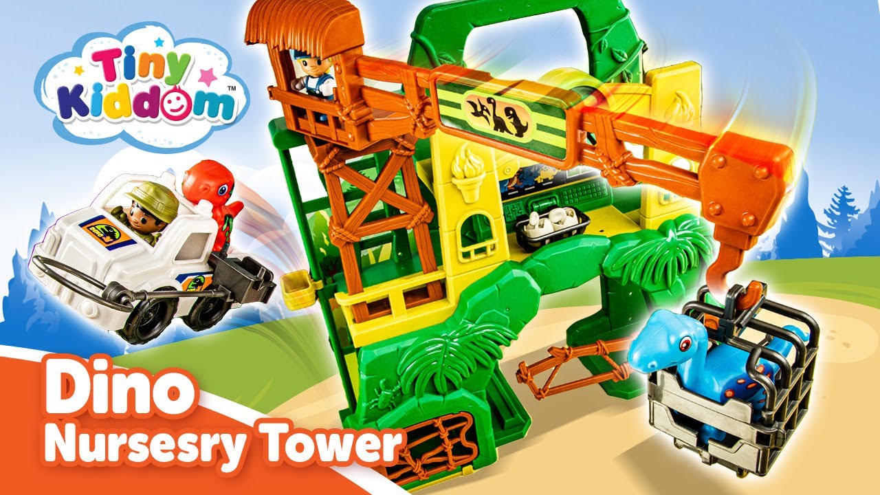 Tiny Kiddom Light & Sound Dino Nursery Tower - YouTube