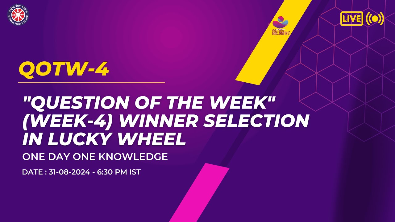 "Question of the Week" (Week-4) Winner Selection in Lucky Wheel - YouTube