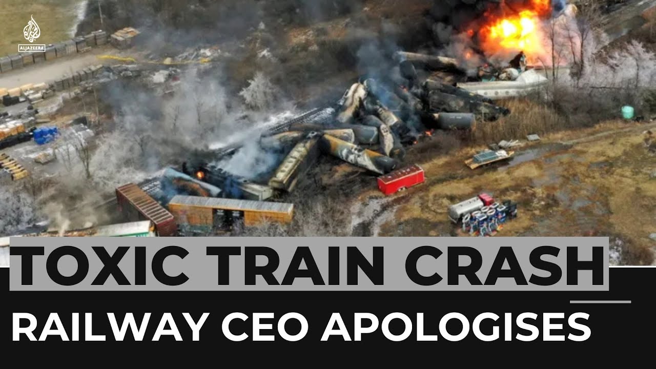 Railway CEO apologises for toxic train crash at US Senate hearing - YouTube