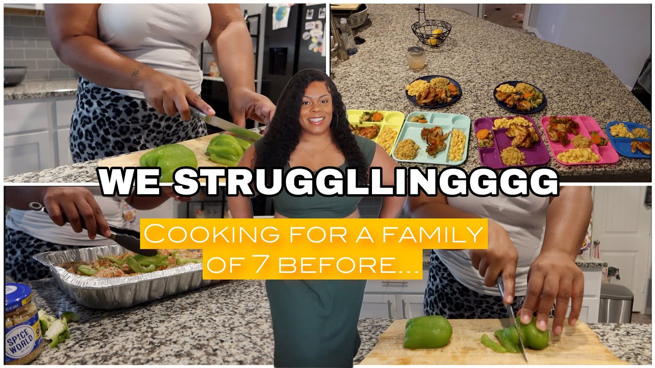 STRUGGLE MEAL: COOK WHAT YOU GOT FOR A FAMILY OF 7 BEFORE HE LEAVES ME😭 ...