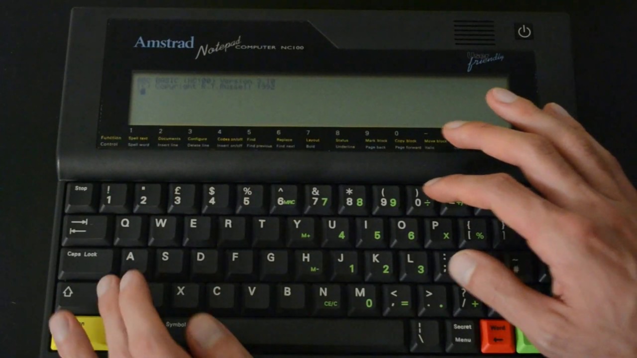A review of the Amstrad NC100 Notepad - YouTube