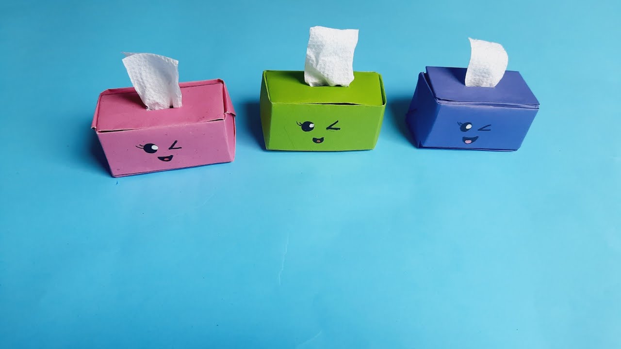 How To Make Origami Tissue Paper Box ?Origami Tissue Box Easy.Origami ...