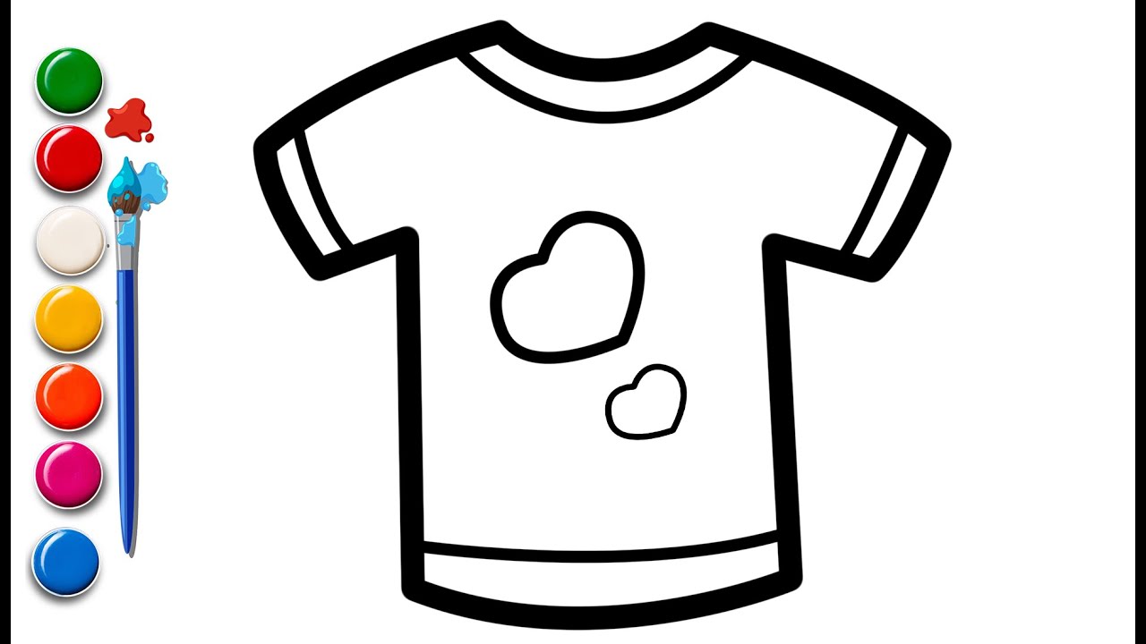 How to draw a t-shirt | easy step by step t-shirt Drawing with Coloring ...