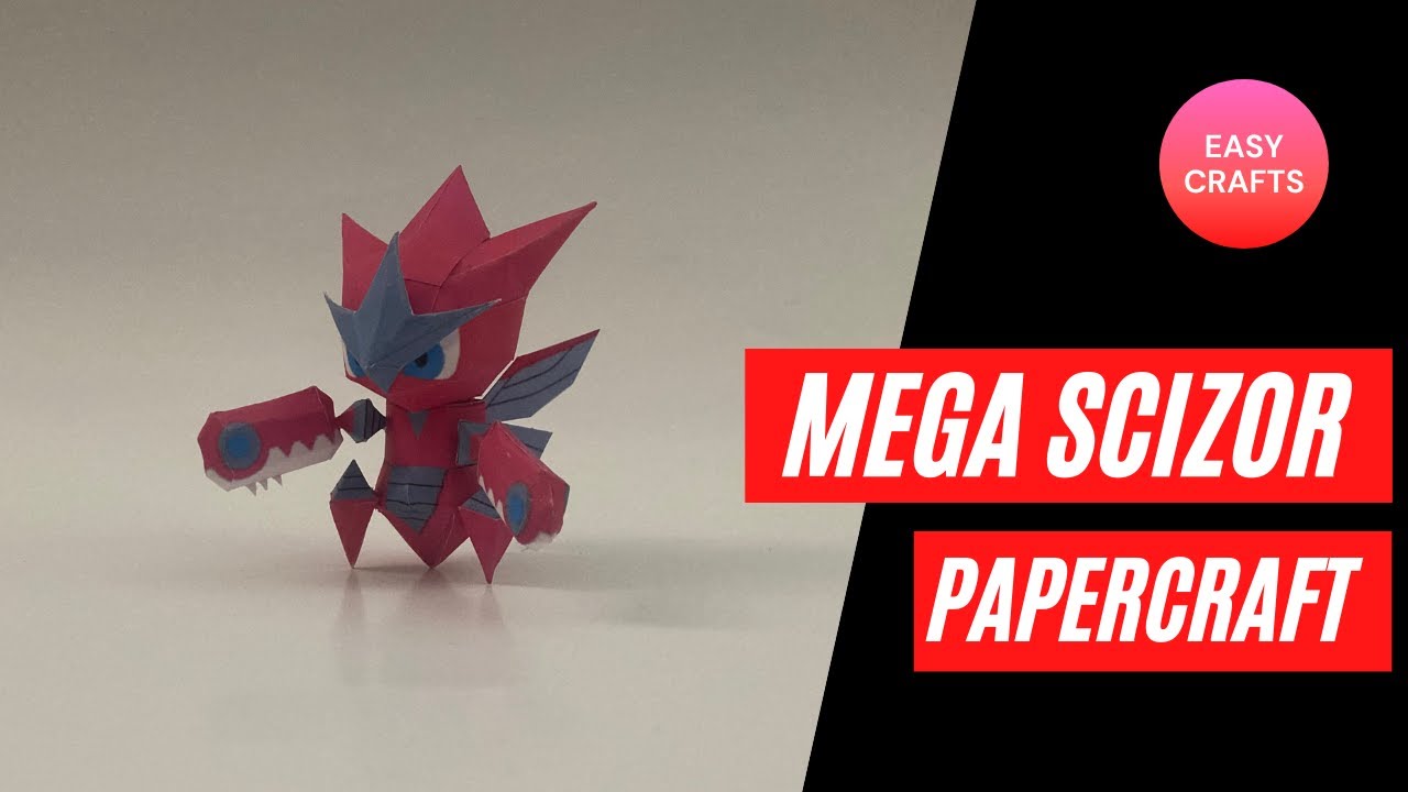 How to building a mini Mega Scizor out of paper | Pokemon Papercraft ...