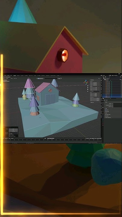 LOW POLY HOUSE MODELLING - BLENDER [FAST MODELLING TIME LAPSE ] 10 #3dmodeling #blender #shorts ...
