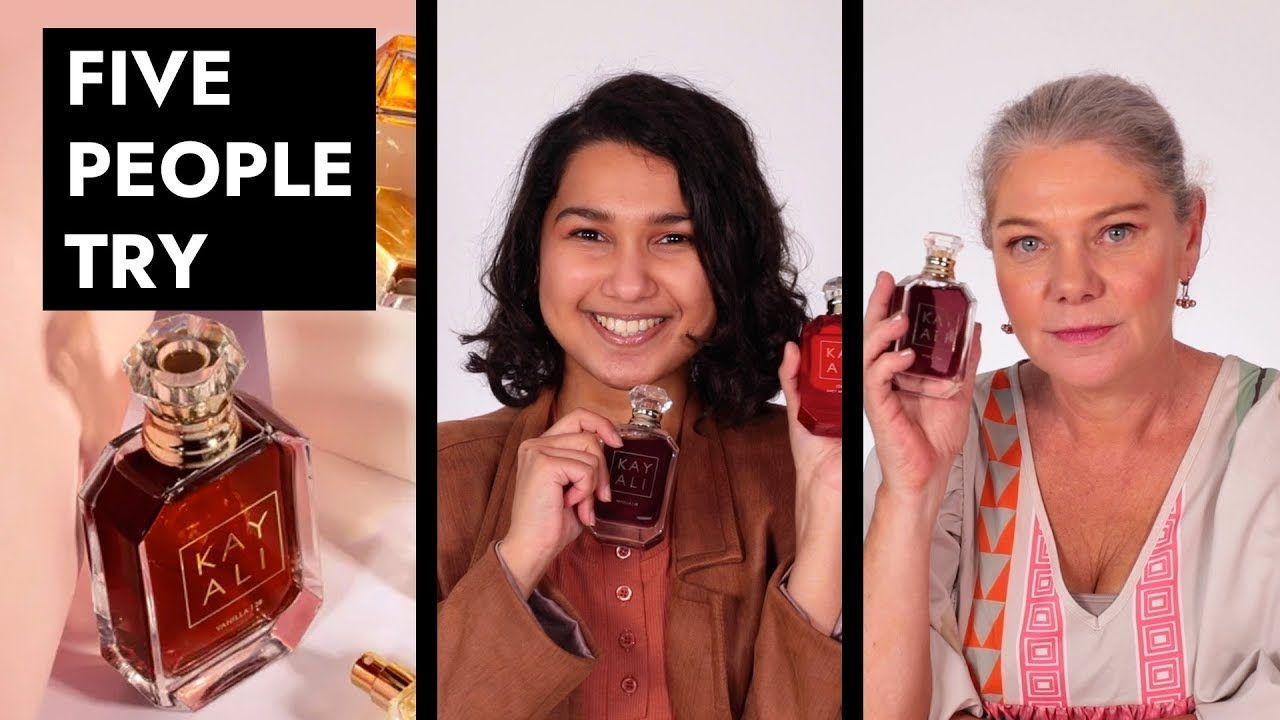 5 people try Kayali fragrances! | Vanilla, Apple & more - YouTube