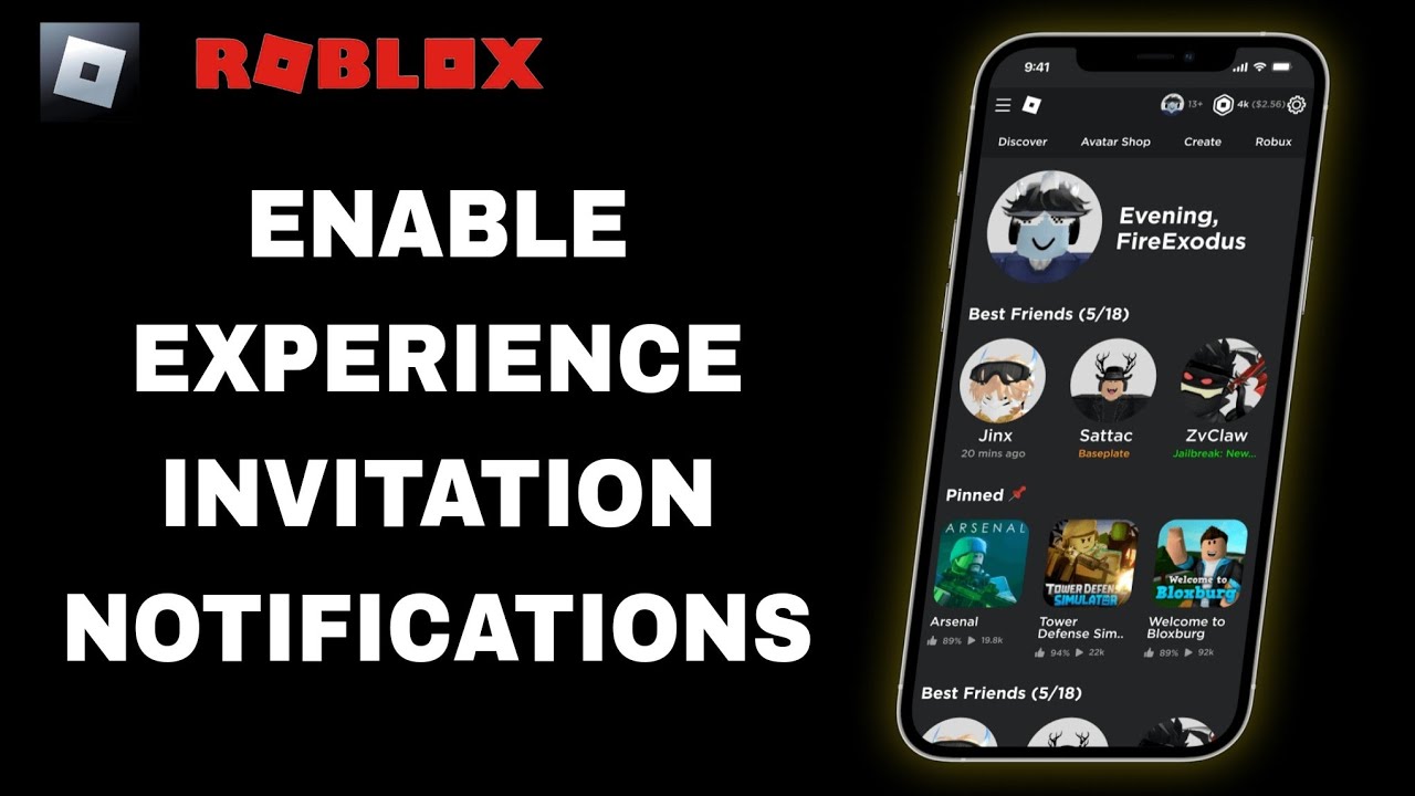 How To Enable Experience Invitation Notifications On Roblox App - YouTube