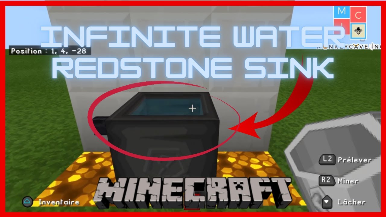 MINECRAFT SOURCE D'EAU INFINIE ÉVIER REDSTONE - YouTube