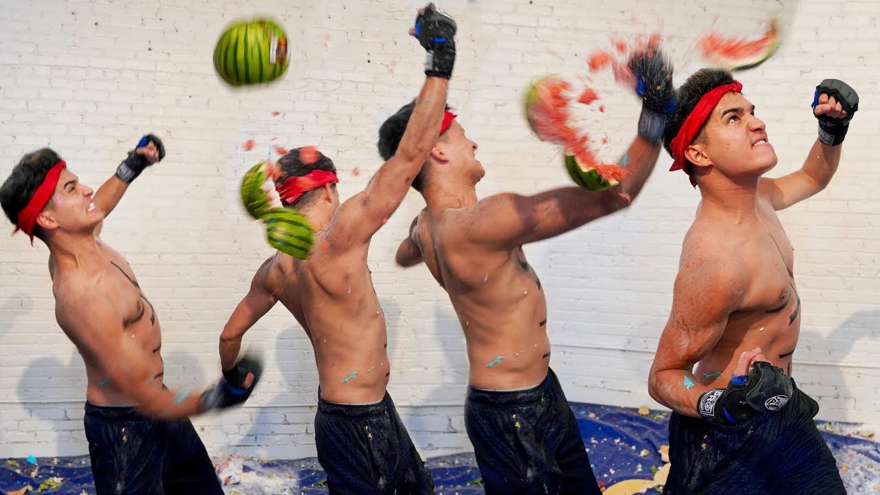 PUNCHING FOOD… IN SLO-MO! - YouTube