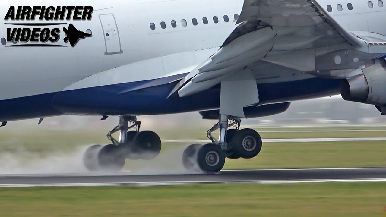 Wind & wet runways | Amsterdam Schiphol AMS/EHAM - YouTube