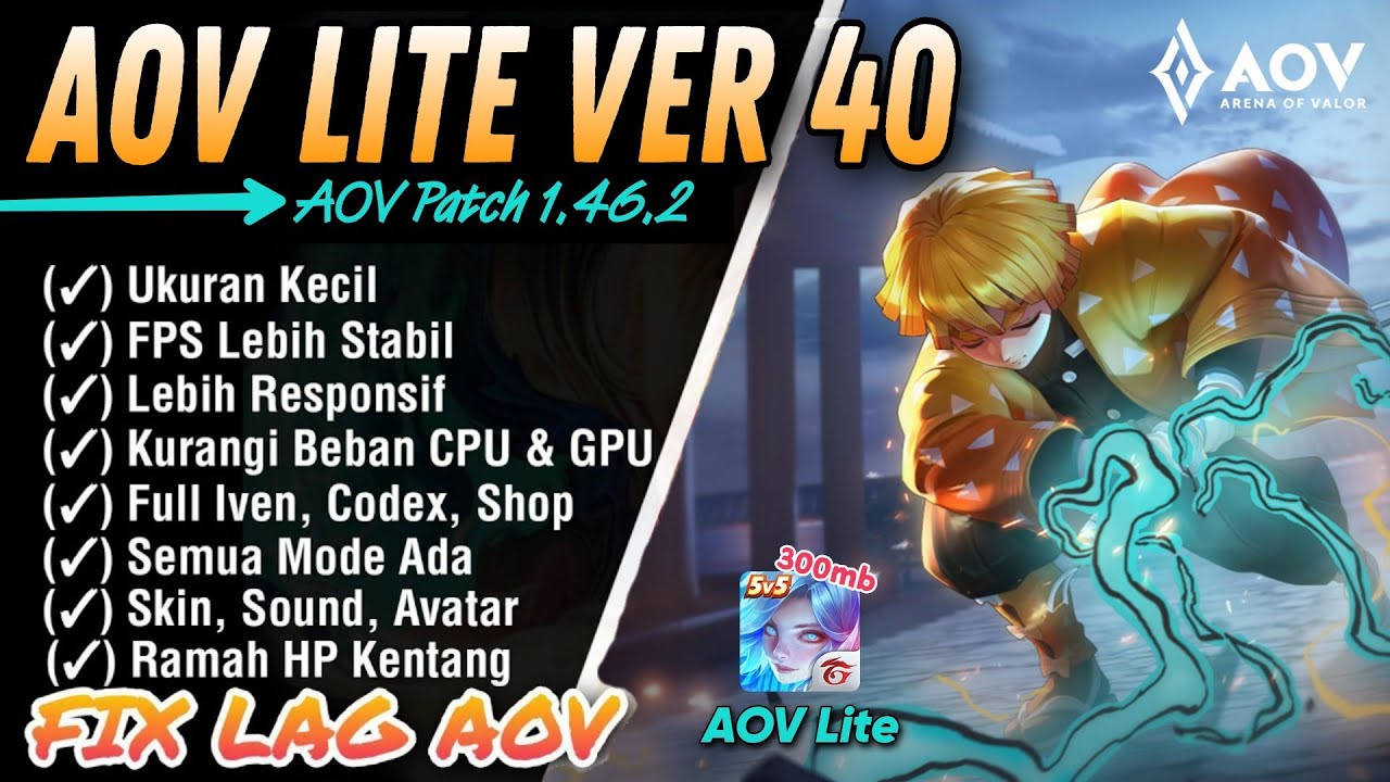 AOV Lite Ver 40 | AOV Ver 1.46.2 | Kurangi Lag & FPS Drop Hingga 70% ...