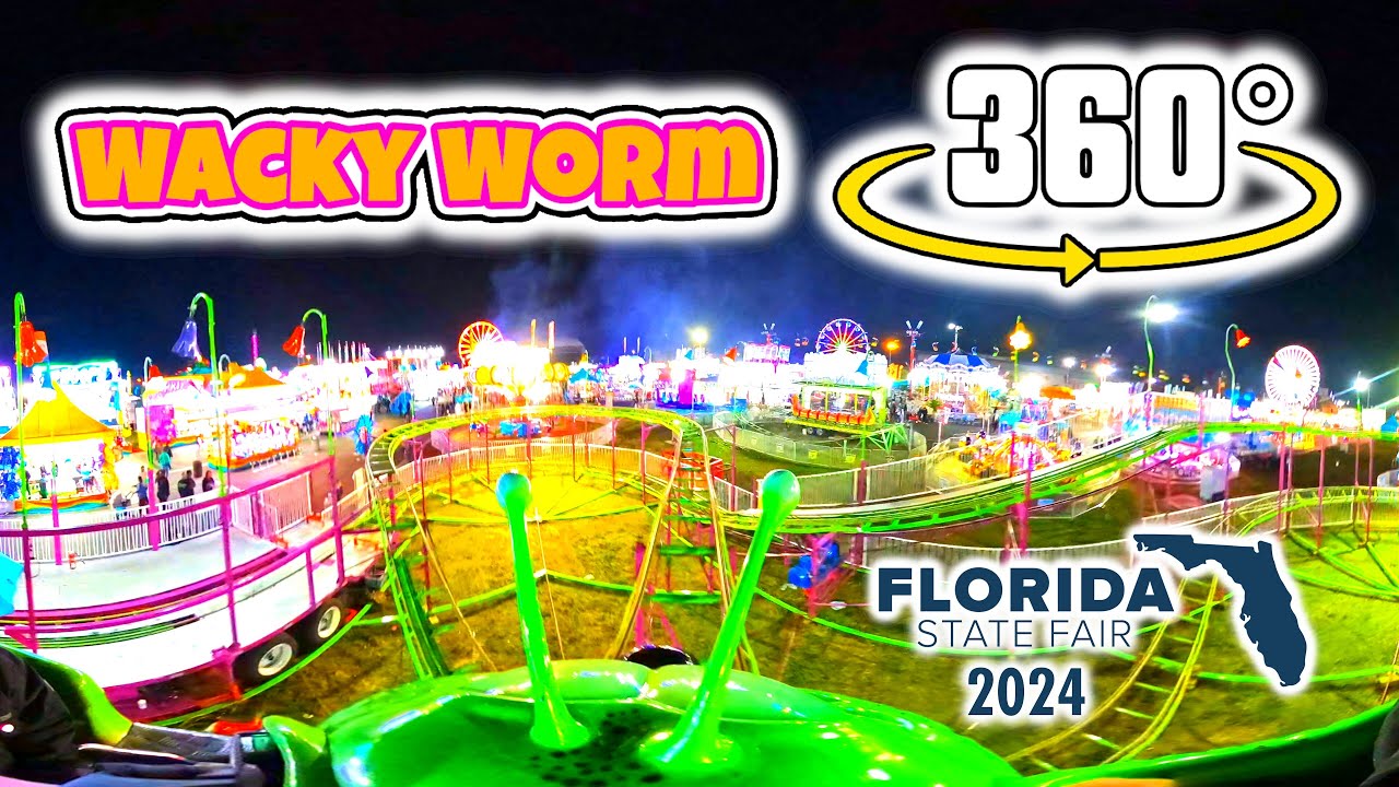[4K VR 360°] Wacky Worm - Roller Coaster | Front Seat POV | Florida State Fair 2024 - YouTube
