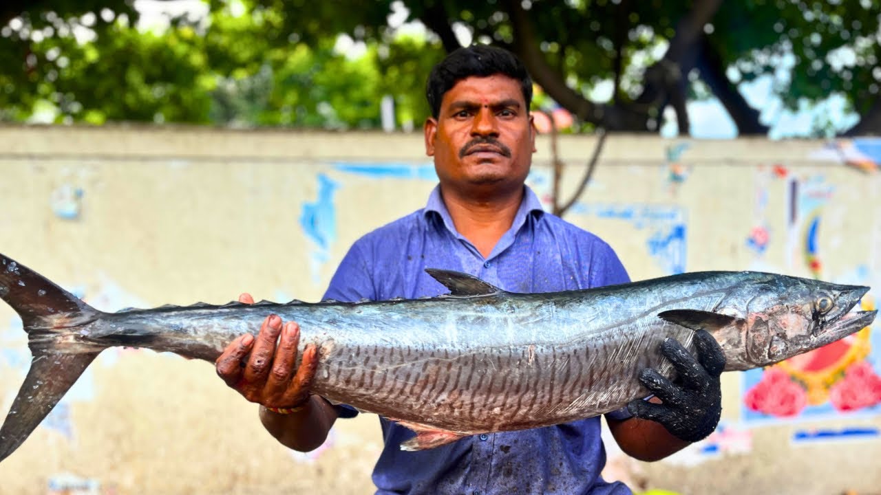 BIG SEER VANJARAM FISH CUTTING VIDEO | HD VIDEO | IN KASIMEDU | CUTTING ...