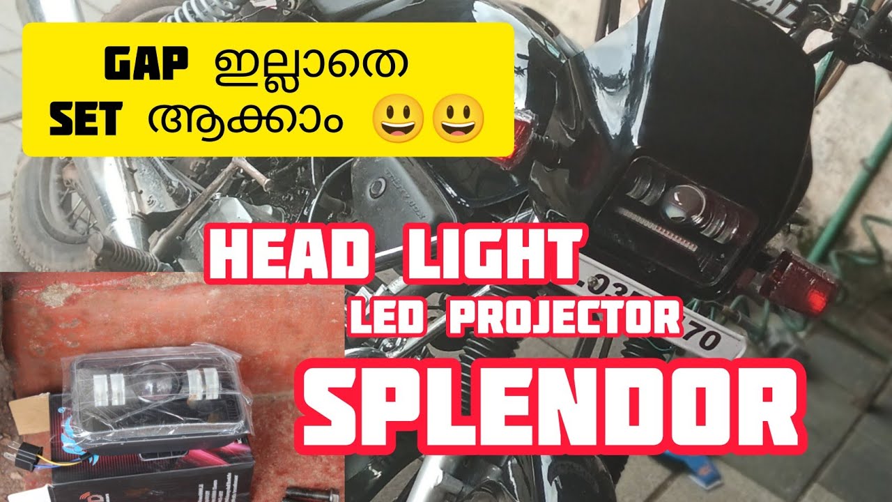 led projector head light on hero honda splendor | hero honda splendor ...