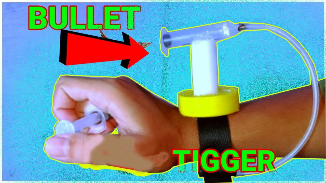 Easy to make Hydraulic powered bullet gun . ( Make by Syringe) - YouTube