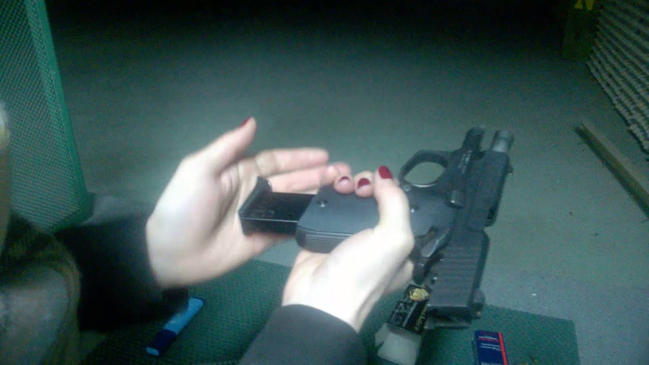 Astra A-75 9mm, 10 meters, her first time at the range - YouTube