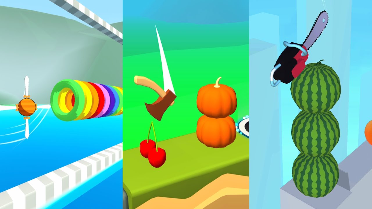 Swing Slice vs Knife Jump vs Almost Cut Very Satisfying And Relaxing ...