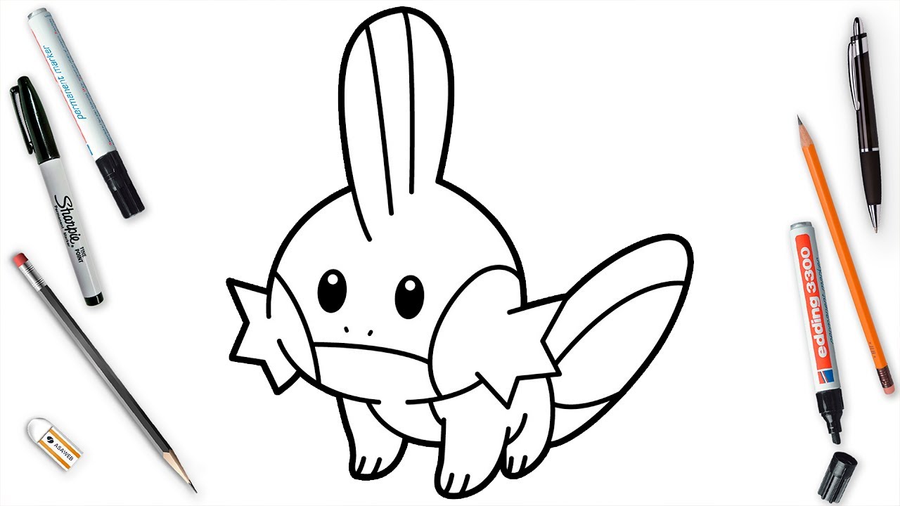 How To Draw Mudkip Easy Step By Step | Mudkip Pokemon Art Lesson - YouTube