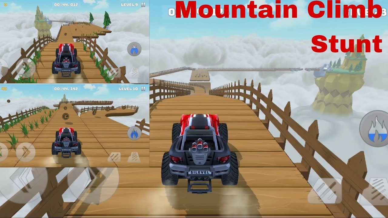 Mountain Climb Stunt Level 1 to 10 - 3D Game ! Monster Truck Stunt ...