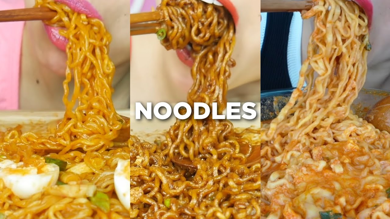 SAS-ASMR NOODLES mukbang compilation | best asmr eating - YouTube