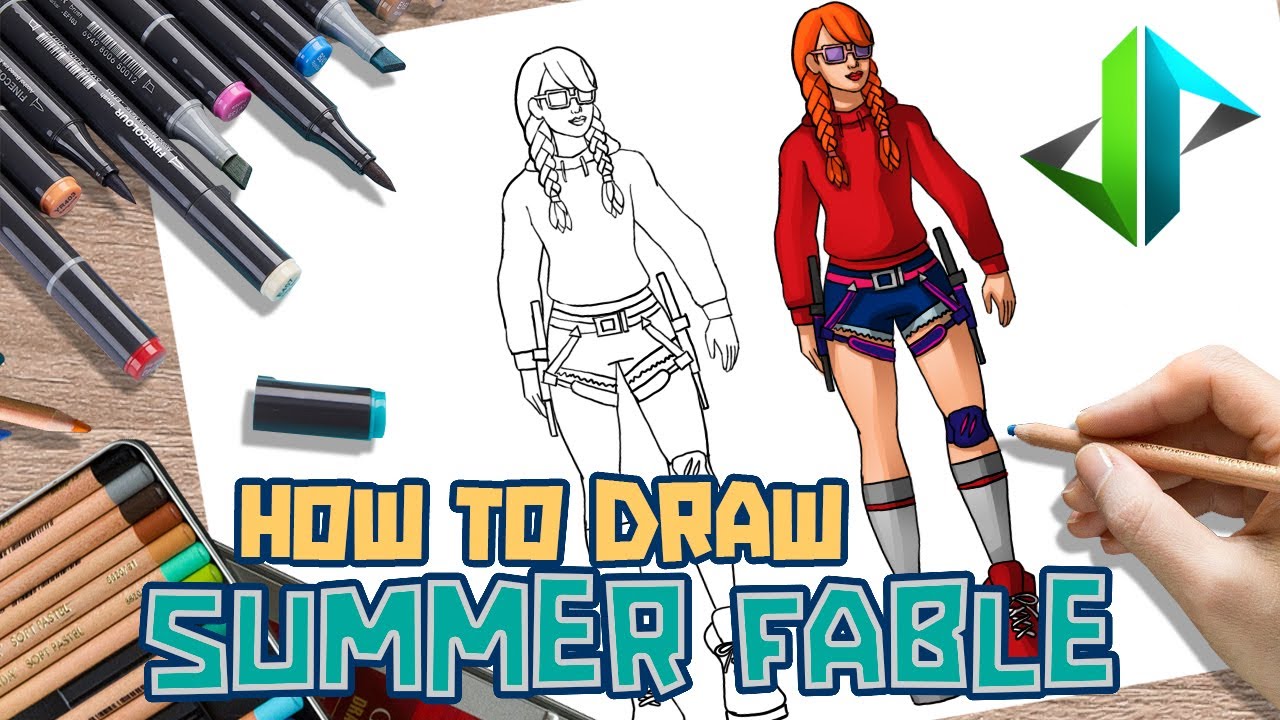 [DRAWPEDIA] HOW TO DRAW *NEW* SUMMER FABLE SKIN from FORTNITE - STEP BY ...